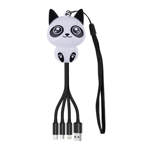 Panda data cable one drag three charging cable logo mobile phone ...