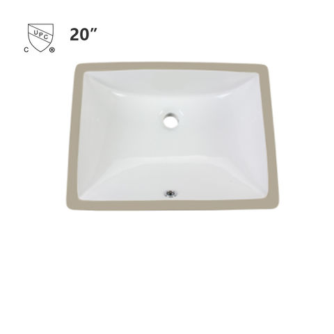Cupc 20 Inch Undermount Bathroom Sink Porcelain Rectangle Ceramic Wash ...