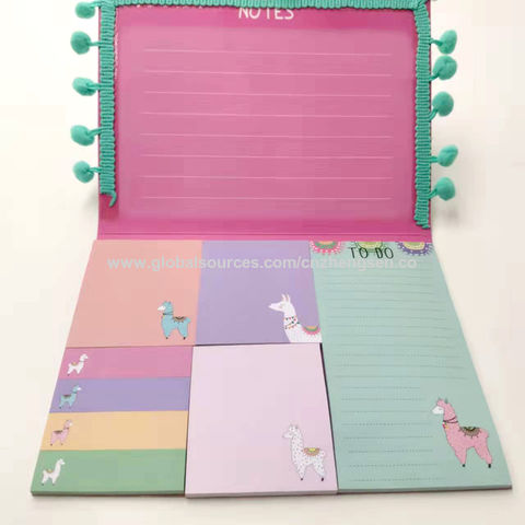 Factory customized full color prints cute sticky note set with woll ...