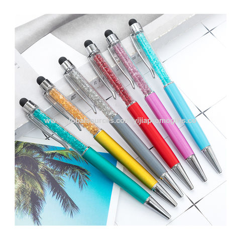 Crystal ball point pen handwriting Touch capacitive screen stylus pen ...