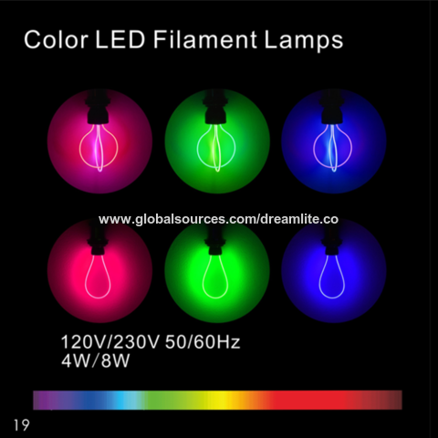 Buy Wholesale China Colored Filament LED Bulbs/Lamps,120V230V 4W/8W and ...