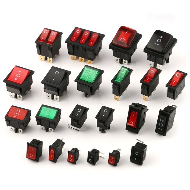 Buy Wholesale China 3 Pin Terminals On-off Red Rocker Switch With Light ...