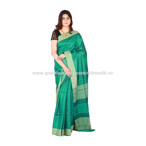 Buy Wholesale India Handloom Tasar Silk Sarees (green, Nilima Silk_0010 ...