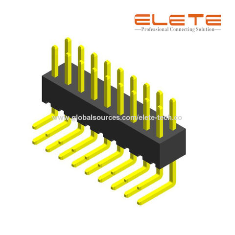 2.54mm Pitch double row right angle pin header connector, Right angle ...