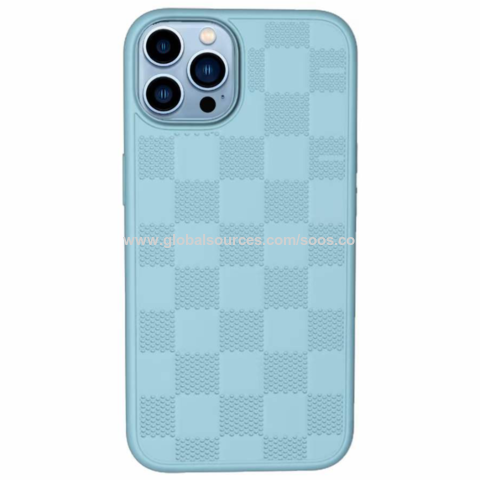 Buy Wholesale China Light Blue Plaid Design Silicone Mobile Phone Cases ...