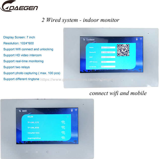Indoor monitor in 7inch screen support HD video intercom and unlocking ...
