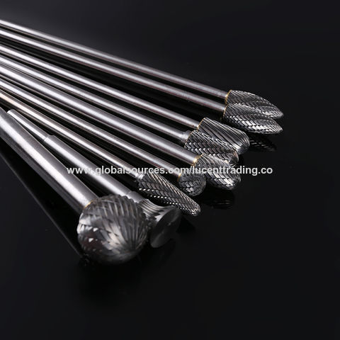 F type 6mm shank double cut f1225 tungsten carbide rotary burr files ...