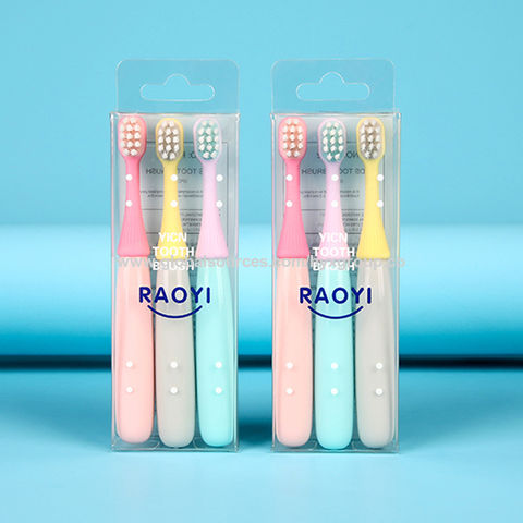 Macaron candy-colored fluff soft toothbrushes for children, manual ...