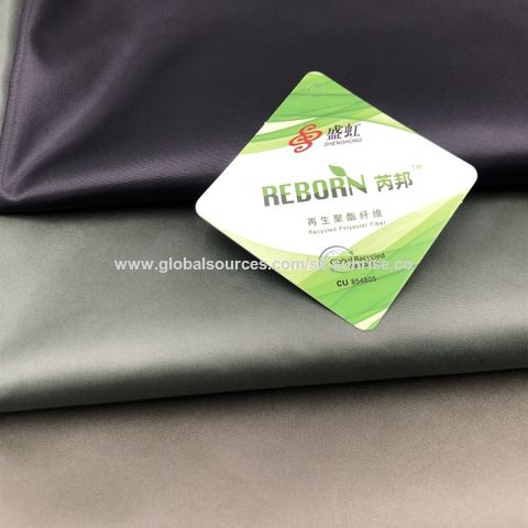 Recycled Fabric 100% Polyester 300t Pongee Eco-friendly Grs Recycled Rpet Polyester Fabric ...