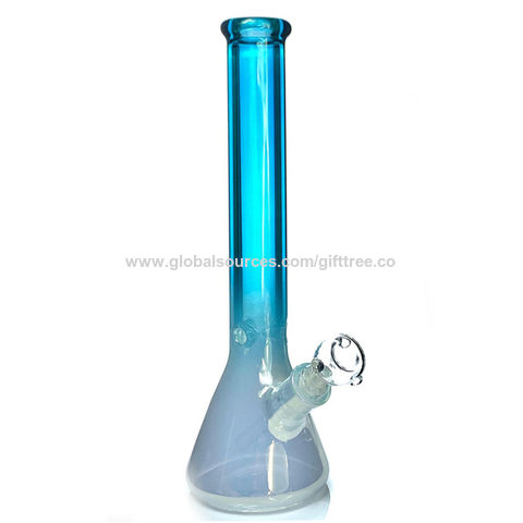 16 Inches Iridescent Beaker Bong 9MM Thick Glass Smoking Water Pipe ...