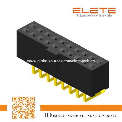 2.54mm Female Header H=8.5mm Dual Row Right Angle With Bump Type $0.099 ...