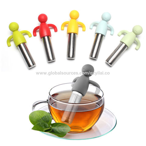 Silicone Human Shape Handle Stainless Steel Tea Infuser Strainer ...