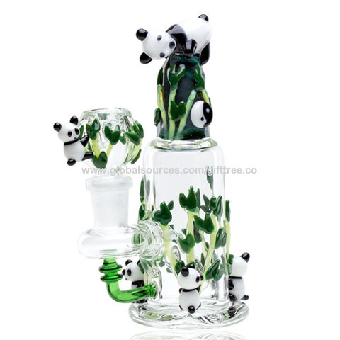 Handmade Climbing Pandas Glass Bong Smoking Water Pipe Dab Rig ...