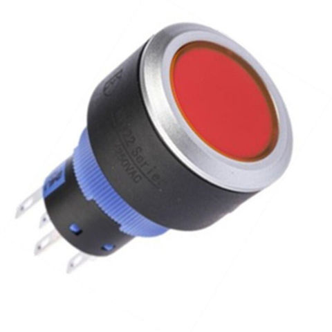 22MM waterproof illuminated push button switch red light, pushbutton ...