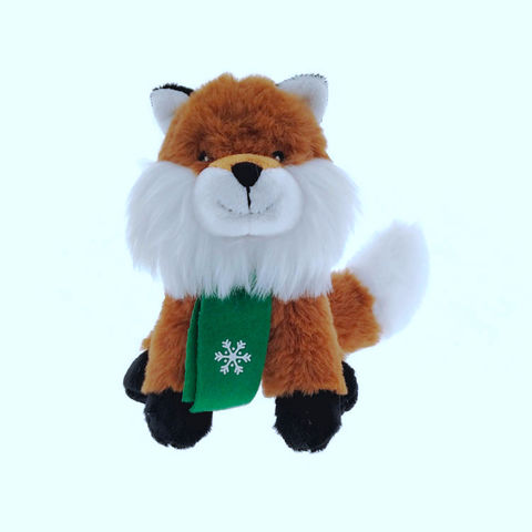 Christmas Plush Elf Fox Stuffed Doll Toy Cute Animal Holiday ...