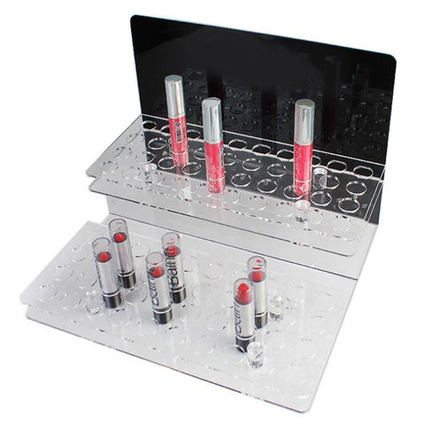 Custom Logo Acrylic Lipstick Makeup Organizer Tabletop Acrylic Lip Balm Lipgloss Display Stand ...