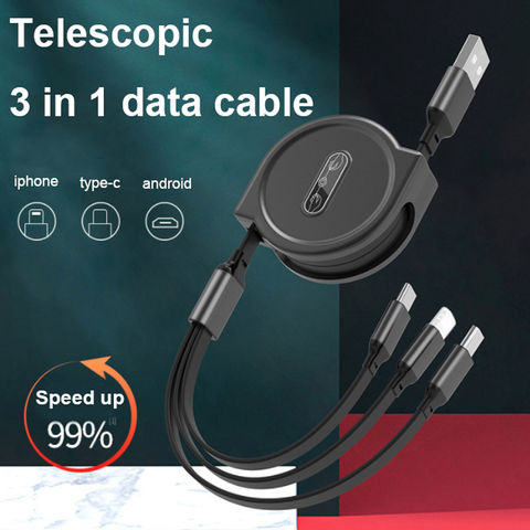 Buy Wholesale China Factory Custom Telescopic 3.5a 3 In 1 Charging Data ...