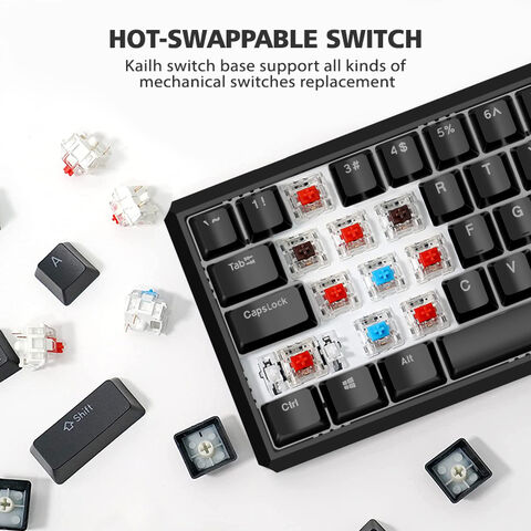 Small 60% Gasket Mechanical Keyboard Wireless Wired 2.4GHz soft touch ...