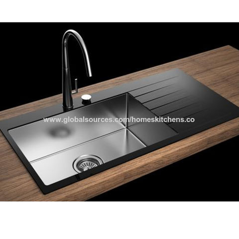 Handmade Sink 7048 16 Gauge Glass stainless steel sink Undercoat sound ...