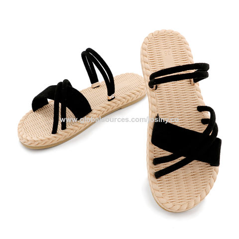 Buy Wholesale China Josiny Women Flat Sole Open Toe Slippers Round Toe ...