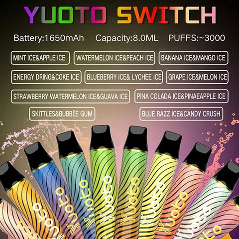 Wholesale Yuoto Switch Dual Flavors 3000puffs Electronic Cigarett E ...