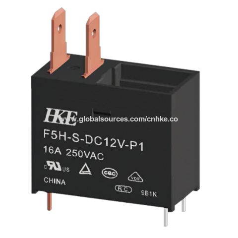 Power relay, F5 type, 16A/250V AC or 20A/125V AC contact rating, ideal ...