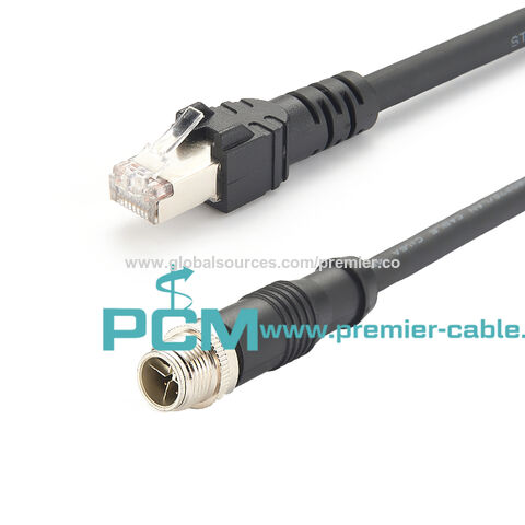 M12 X Code to RJ45 Cognex Industrial Ethernet High Flex Cable, M12 X ...