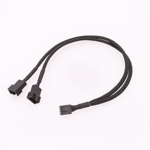 Buy Wholesale China Black Braided Cable Y Splitter 4 Pin Pwm Fan ...