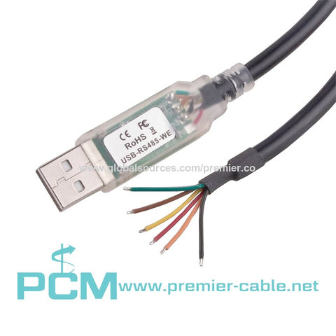 USB TO RS422 WIRE END, 1.8M, BLACK, Transparent USB CONNECTOR, USB TO ...