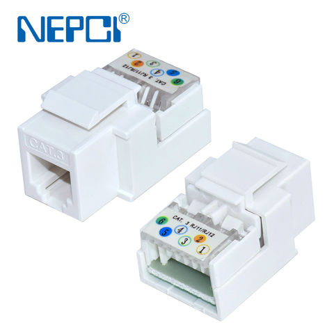 Toolless Cat3 RJ12 Keystone Jack Module Connector Network Coupler Wall ...