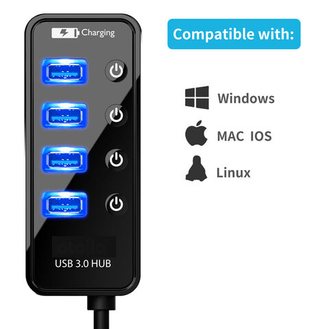 Buy Wholesale China 4 Ports Usb 3.0 Hub With Switches, Real Pass Ce ...