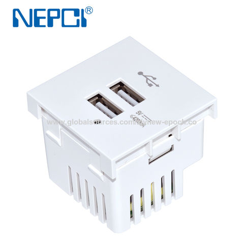Buy Wholesale China Wall Mount Usb Charger Module With 2 Usb A Port 45 ...