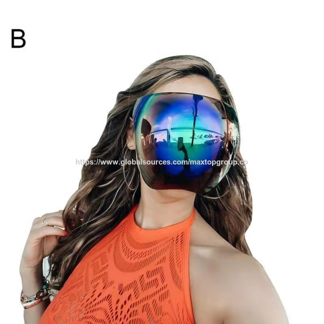 Gradient Color Faceshield Plastic Face Screen Sunglasses Anti Fog Full ...