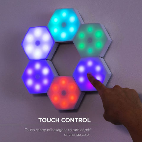 Buy Wholesale China 8 Packs Hexagonal Touch Activated Multi Color Led ...
