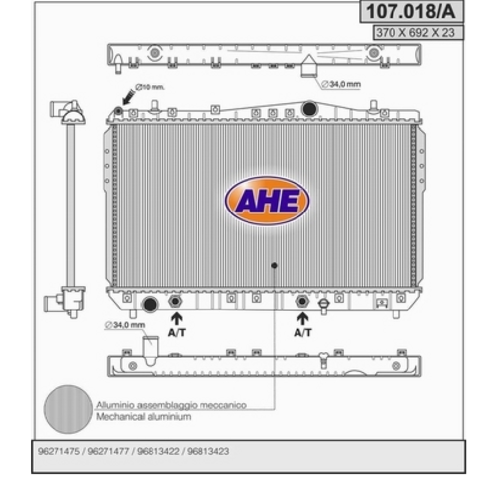 Car Radiator 96271475 for CHE-VROLET REZZO MPV (U100) [2005-] DAE-WOO ...