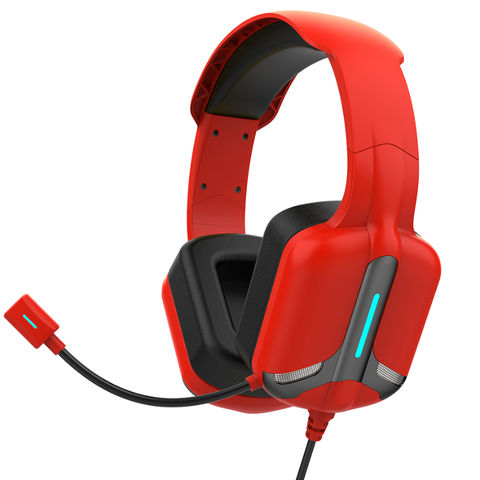 Custom Logo Glowing Stereo Headphones Red Color Computer Gaming Headset ...