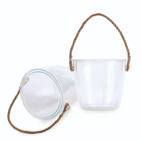 Buy Wholesale China Ice Bucket With Rope Handle Double Layers Plastic ...