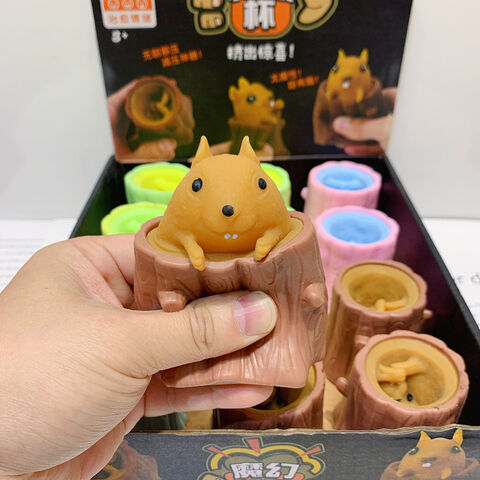 Fidget Squirrel Cup Sensory Toys Anti Stress Squishy Animal TPR Soft ...