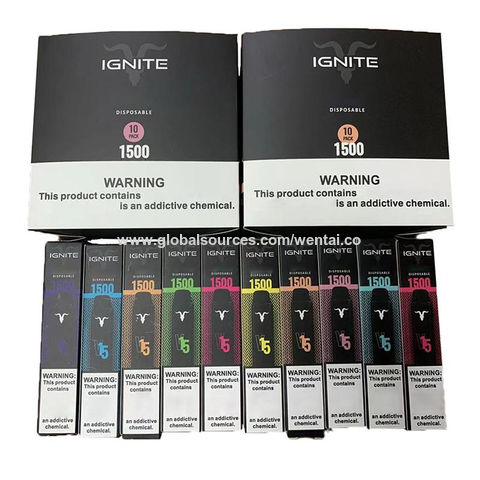 New IGNITE V15 Disposable Device Pen 1500 Puffs 5% 10ml Battery 850mAh ...