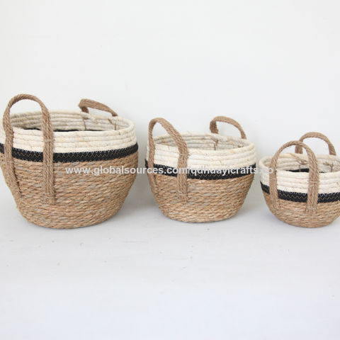 Buy Wholesale China Fashionable Design Round Straw Sewing Picnic Basket ...