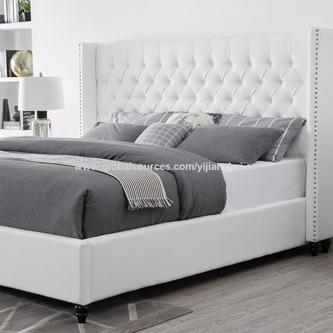 Buy Wholesale China Modern European High-end White Leather Upholstered ...