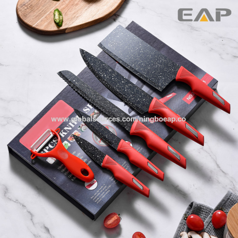Buy Wholesale China 5 Pieces Pp Handle Stainless Steel Red Kitchen ...