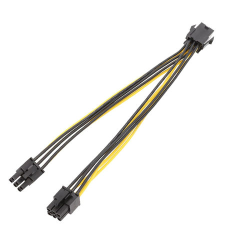 GPU 6 pin to 2-port PCIe 6 pin Dual PCI-Express Y pcie Splitter For ...
