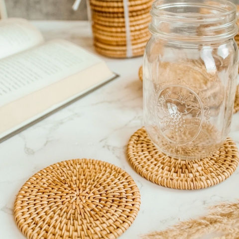 Buy Wholesale Vietnam Handwoven Natural Rattan Cup Placemats Set Of Cup ...