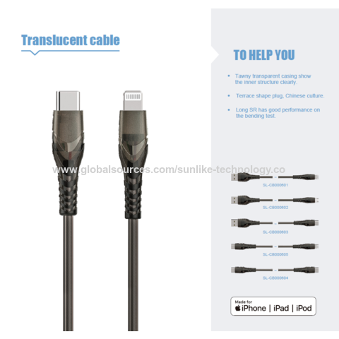 Buy Wholesale China Translucent Cable, Type C To Type C, Tawny ...