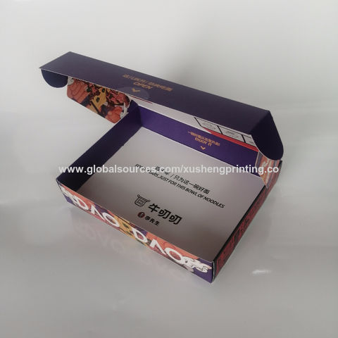 200*200*50mm blank folding cardboard paper frozen fast food packing box ...