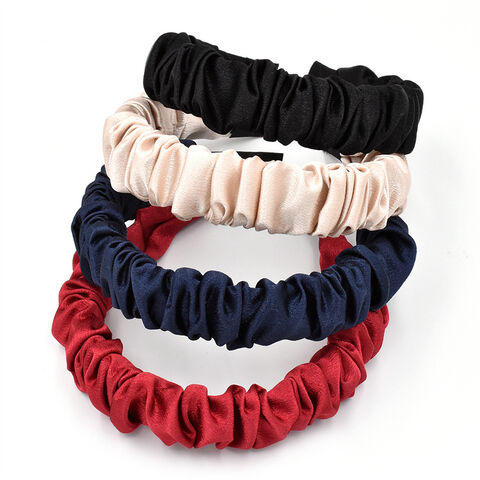 Buy Wholesale China Mercerized Satin Bubble Fold Headband Simple Solid ...