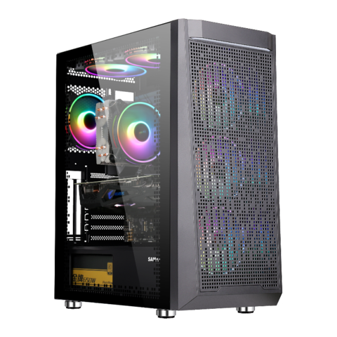 SAMA OEM server atx case tempered glass pc case ARGB Strip gaming ...
