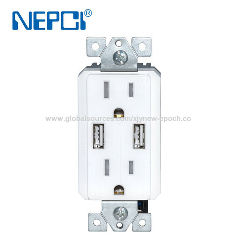 Us Wall Outlet Module With Usb A Ports 20w 15a Duplex Tamper-resistant ...