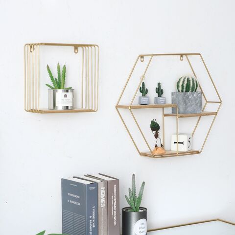 Buy Wholesale China Creative Hollow Metal Wall Shelf Nordic Home Wall ...